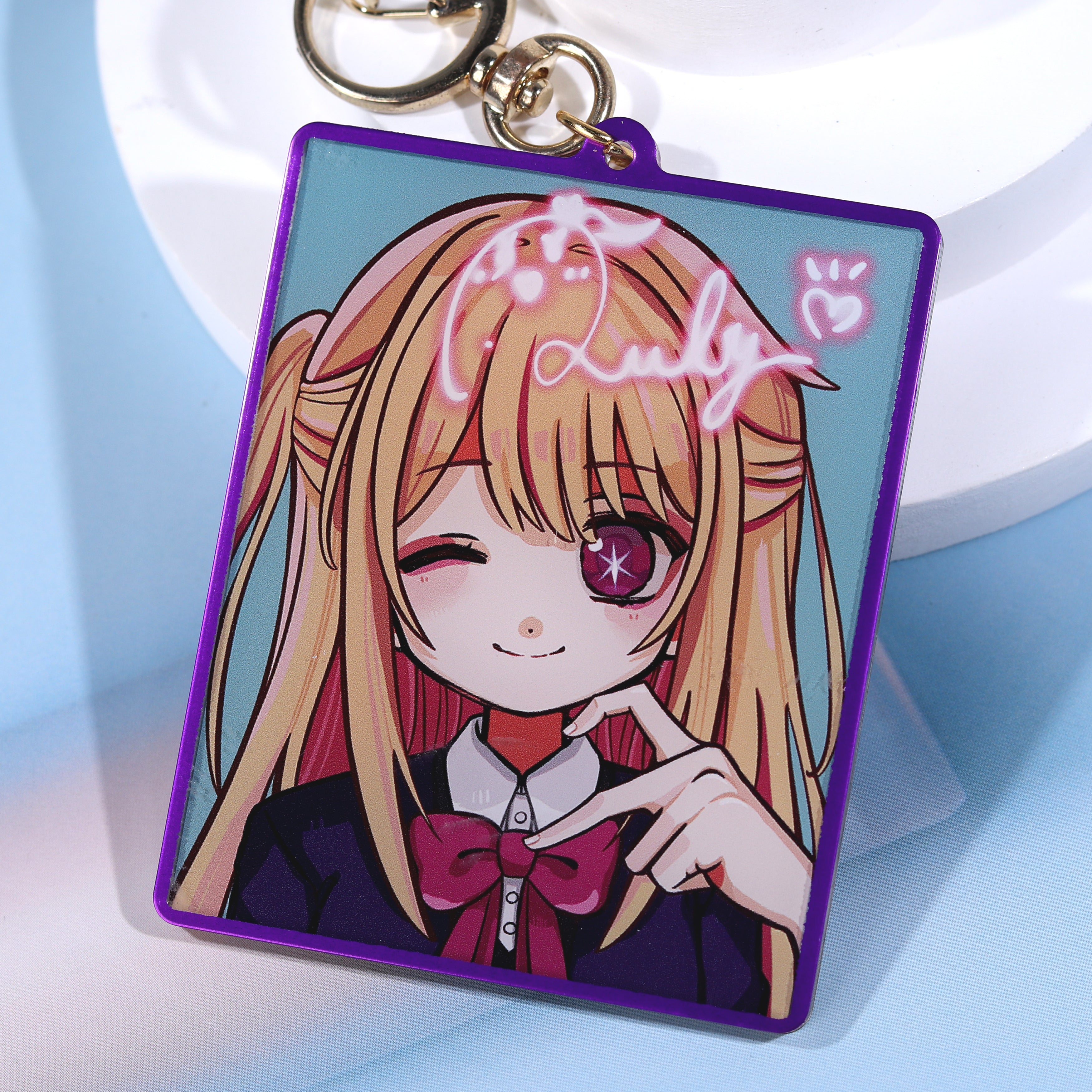 Custom Colored Hot Stamping Edge Acrylic Keychains – Raynacraft